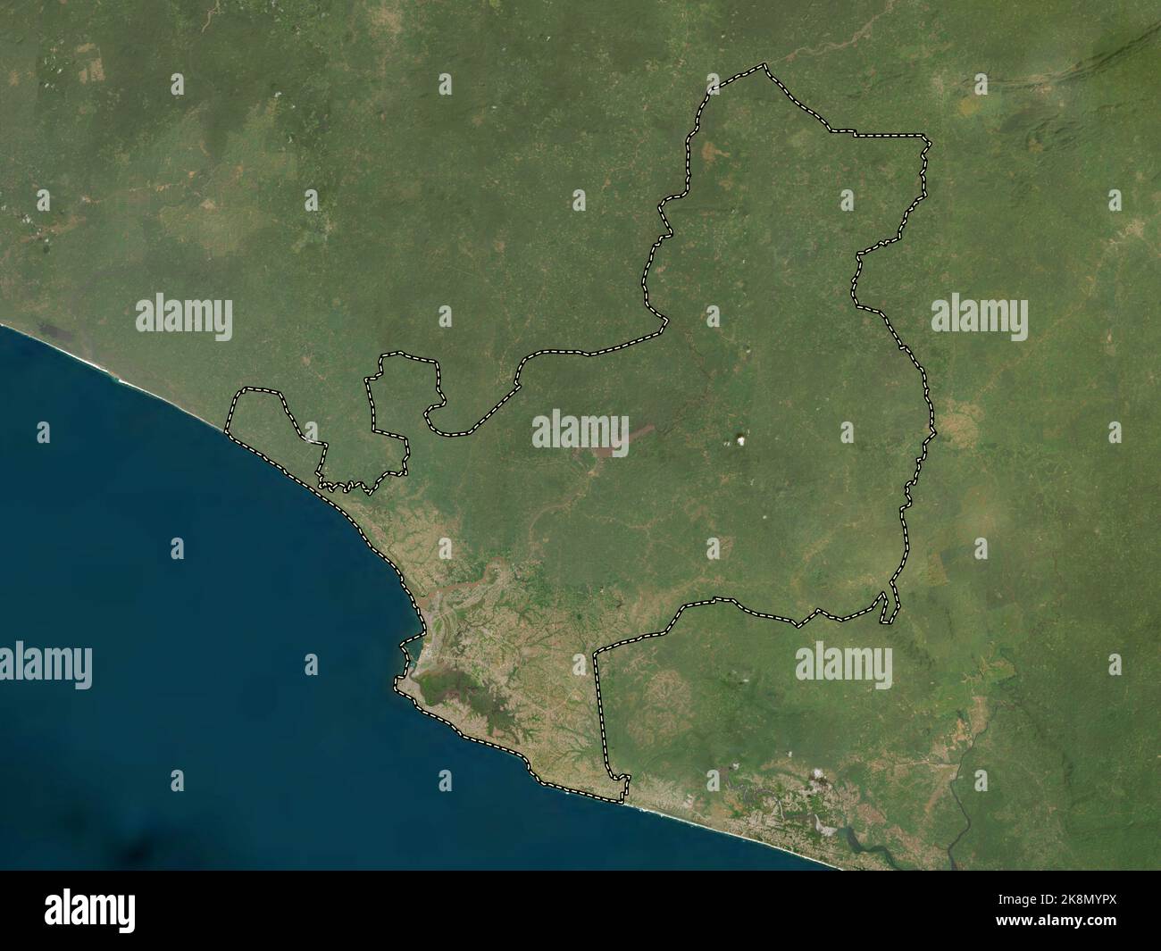 Montserrado, county of Liberia. High resolution satellite map Stock ...