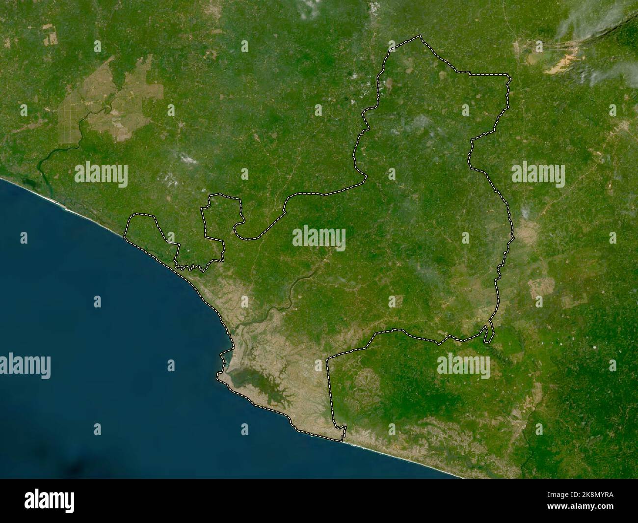 Montserrado, county of Liberia. Low resolution satellite map Stock ...