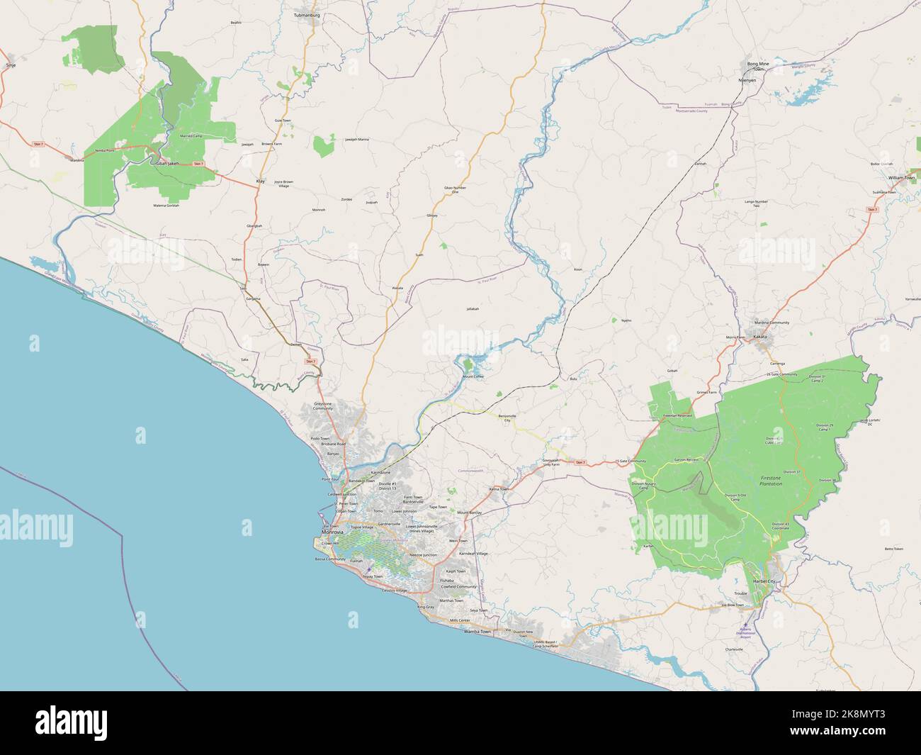 Montserrado, county of Liberia. Open Street Map Stock Photo - Alamy