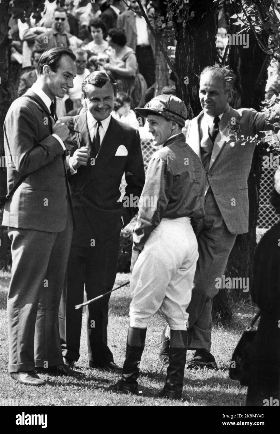 Aga Khan IV (left) with trainer Alec Head and jockey Fred Palmer ...