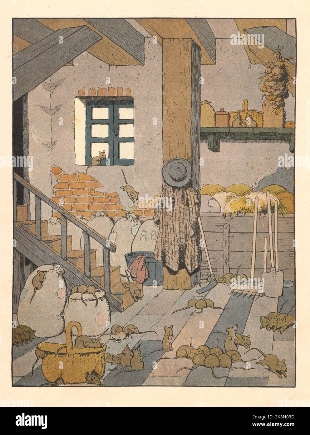 'Come quickly! Our neighbour the clog maker has a barn full of mice.' Illustration by Benjamin ...