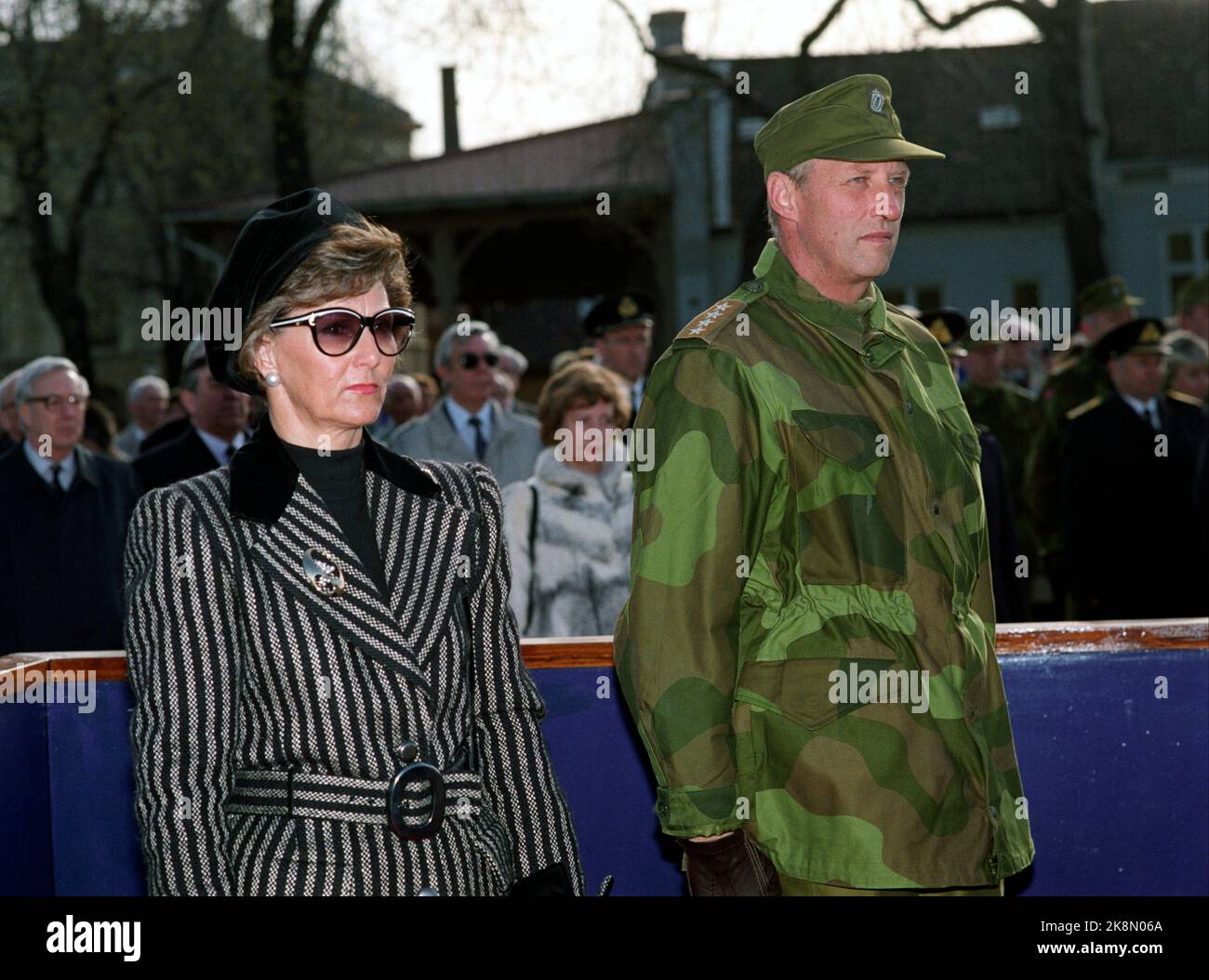 Akershus Fortress May 9, 1990. Crown Prince Harald and Crown Princess ...