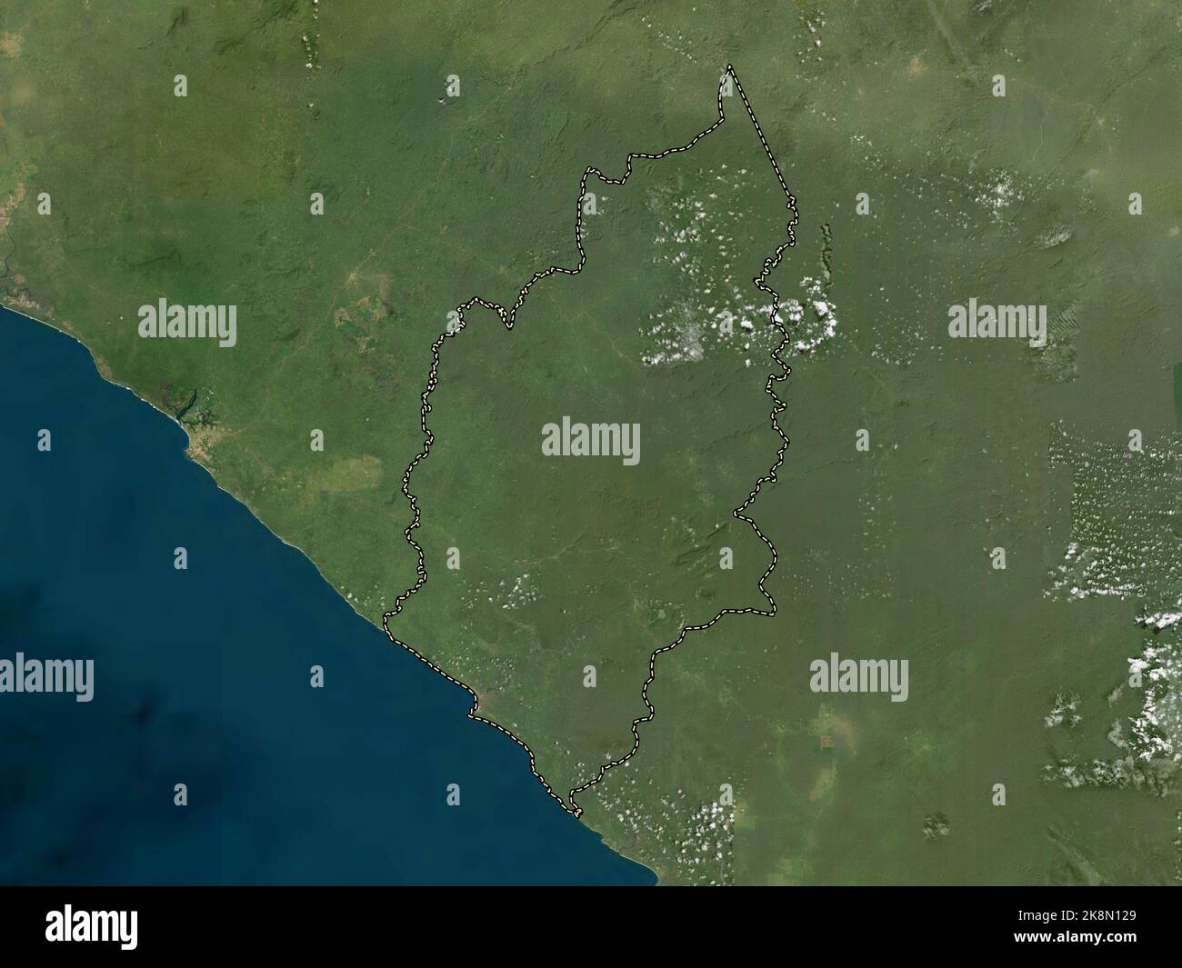 River Cess, county of Liberia. High resolution satellite map Stock ...