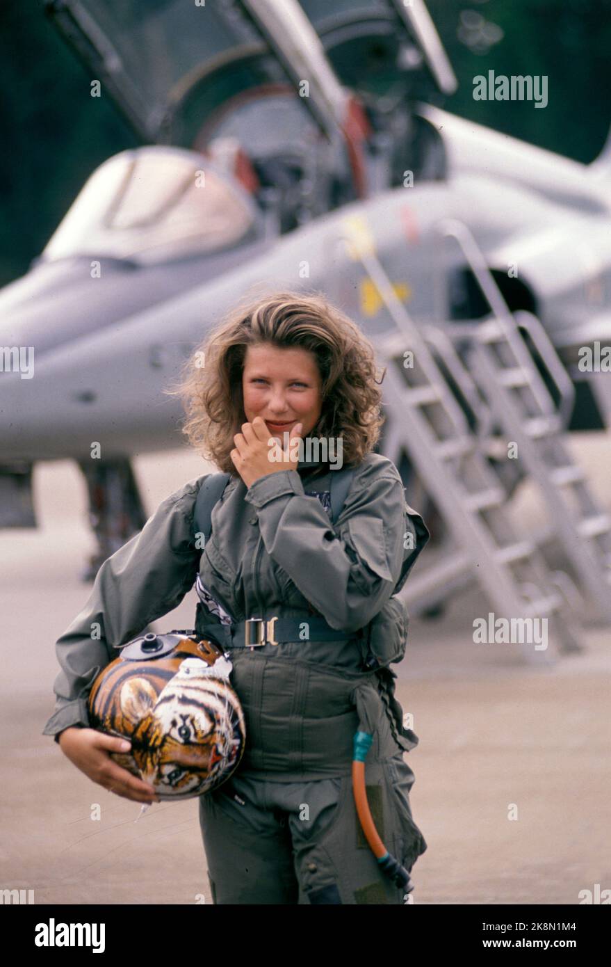 August 1990 - Princess Märtha Louise visits the Armed Forces. Here, the ...