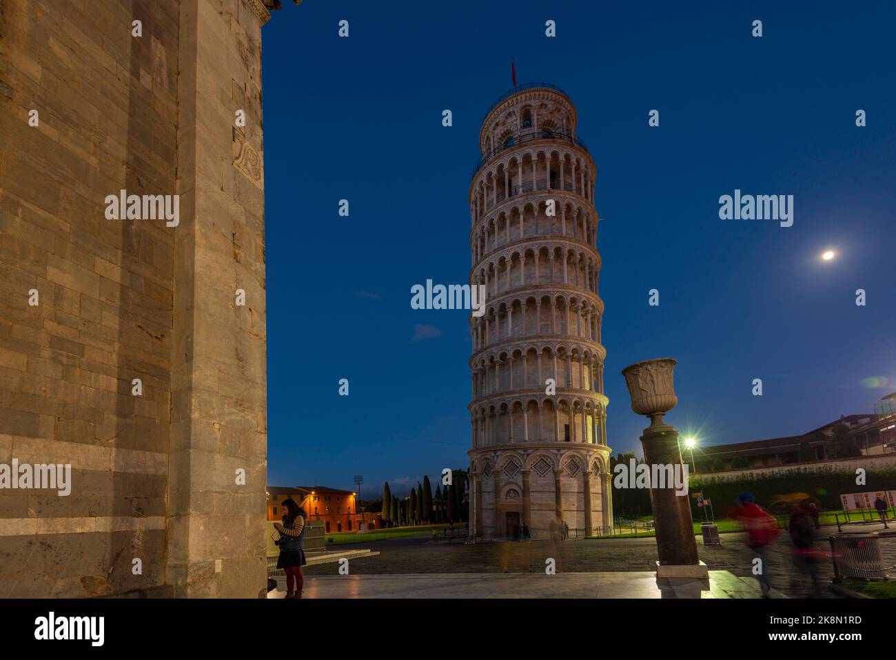 View of the leaning tower of pisa agains evening sky Stock Photo - Alamy