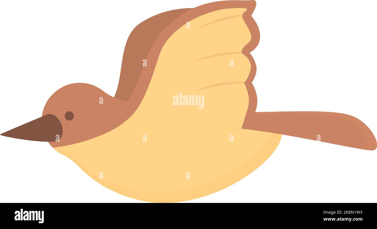 Speed fly sparrow icon cartoon vector. Tree bird. Cute bird Stock ...