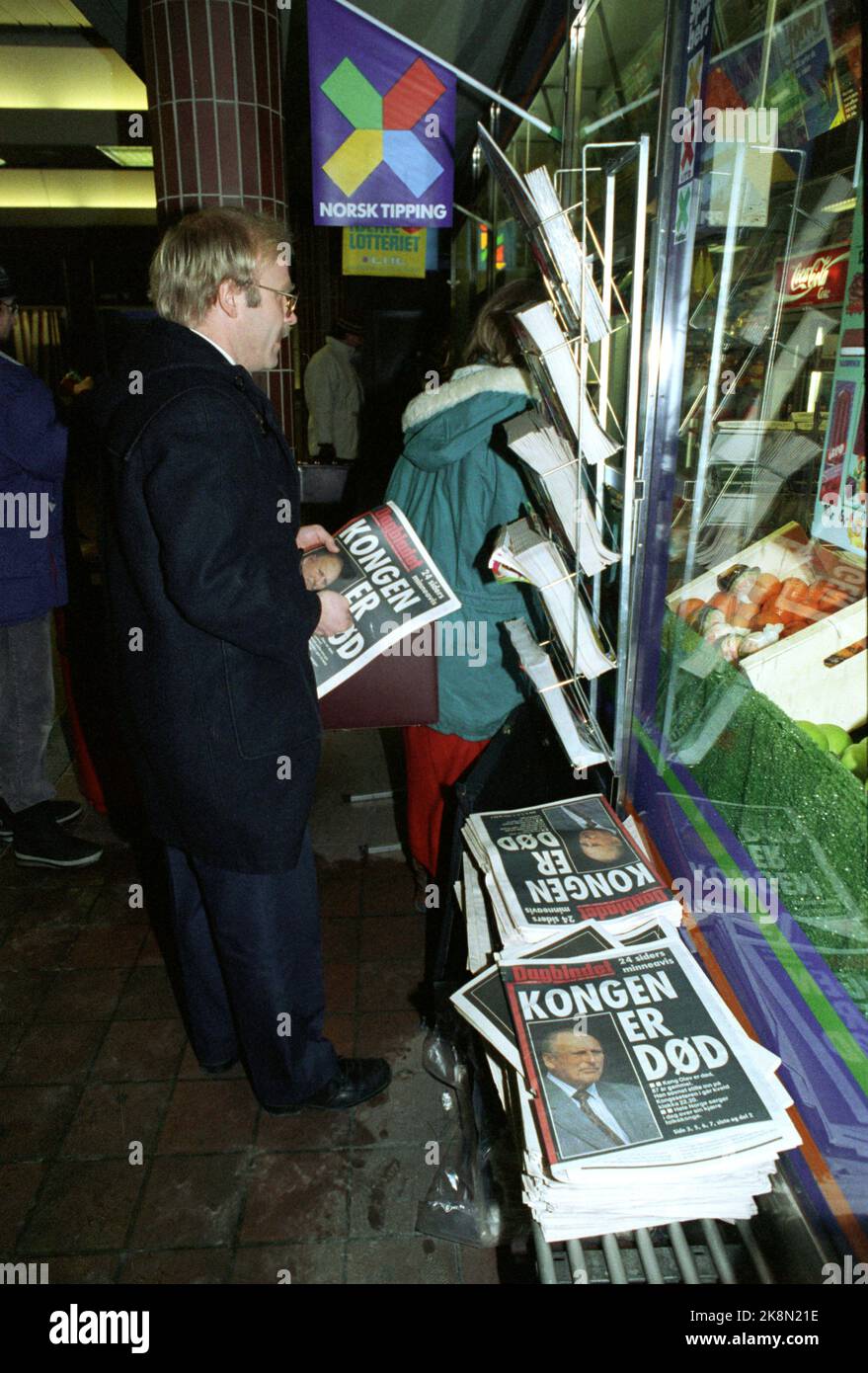 Oslo 19910118: King Olav V is dead. The king was the world's oldest ...