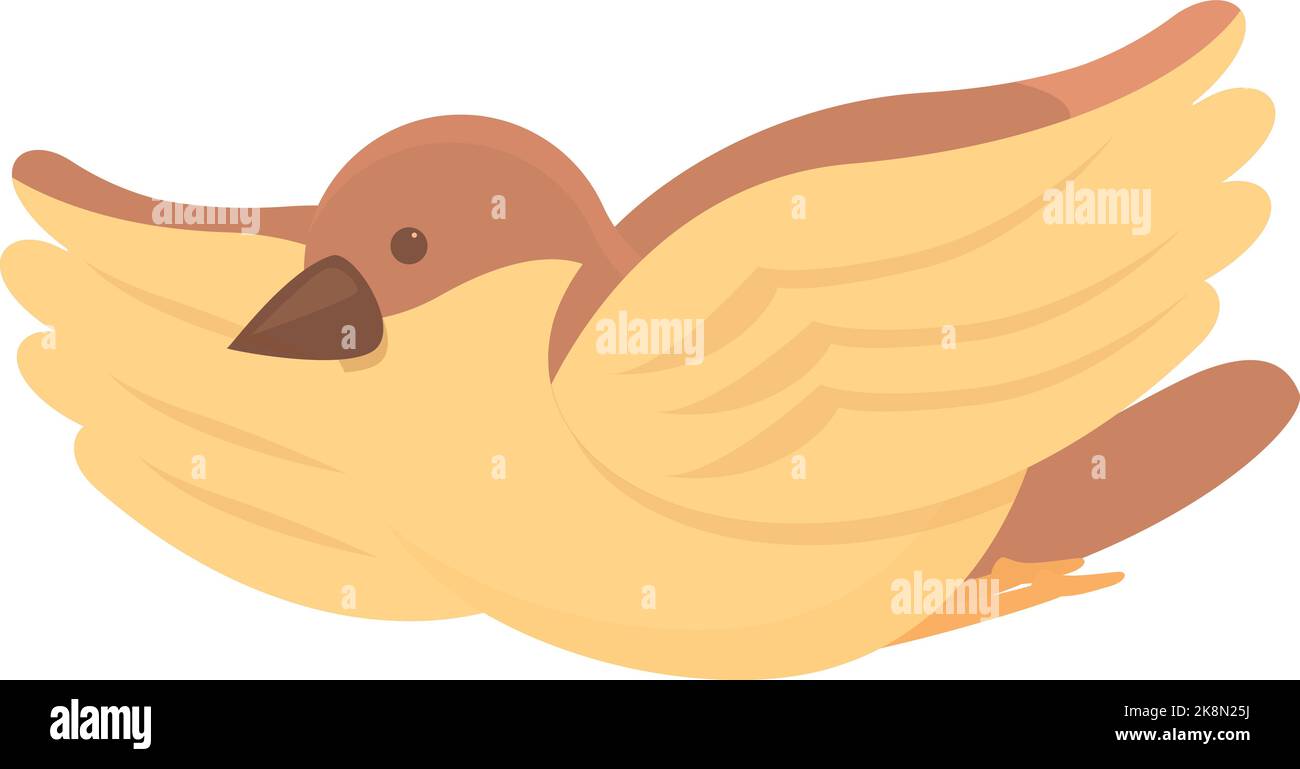 Fly sparrow icon cartoon vector. Tree bird. Small character Stock ...