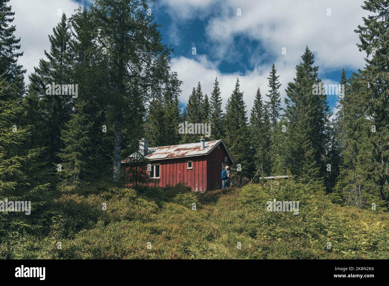 BjÃ¸rnÃ¥sstua cabin up in the TotenÃ¥sen Hills, Norway, a hut where the ...