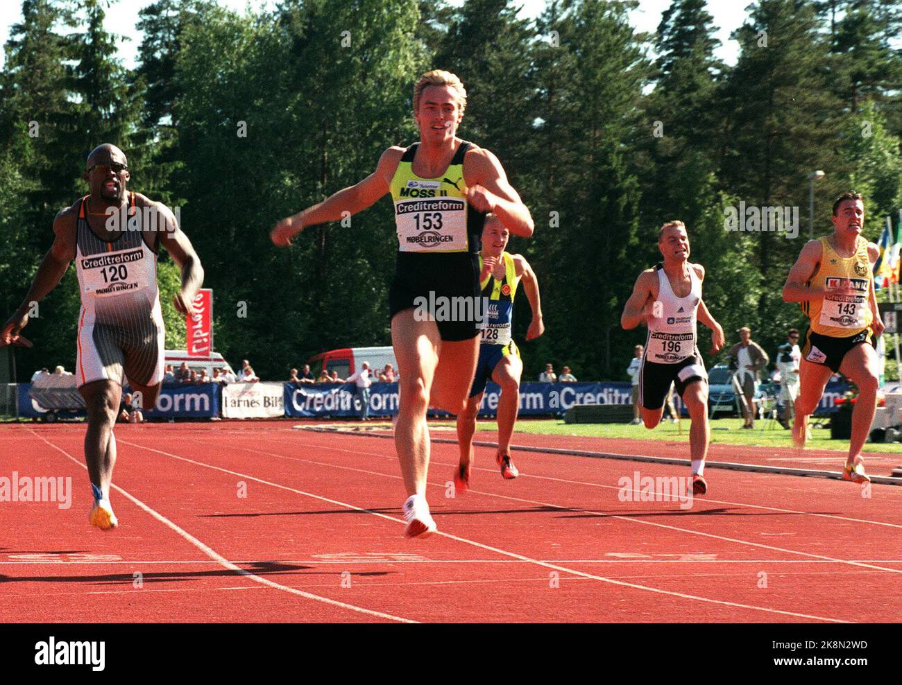 Tønsberg 19980620: Geir Moen wins the 200 meter in Tønsberg at an ...