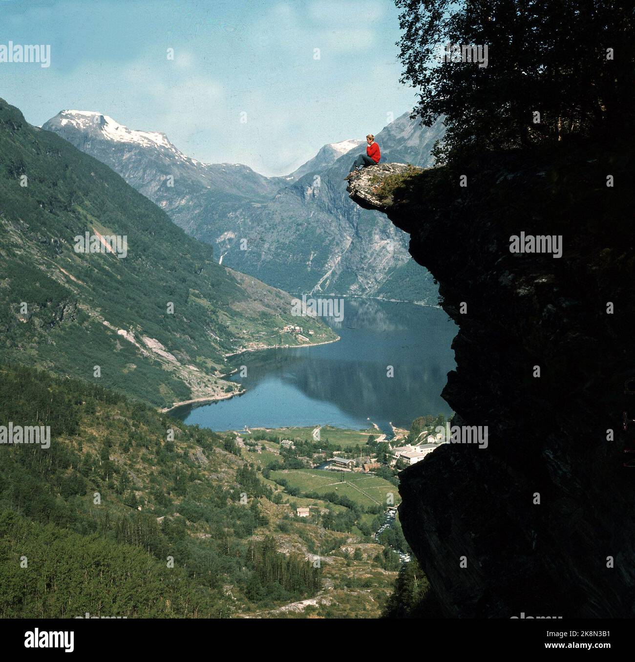Geiranger. Overview of the Geirangerfjord and the mountains from ...