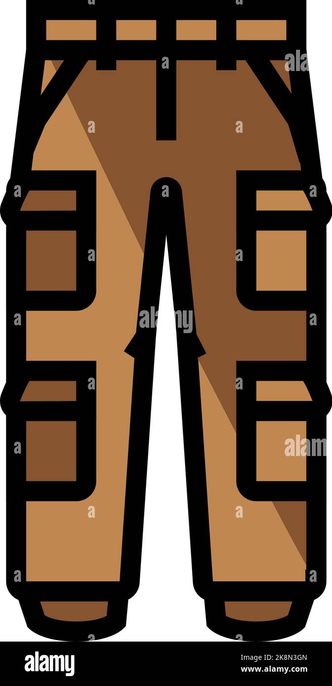 cargo pants clothes color icon vector illustration Stock Vector Image ...