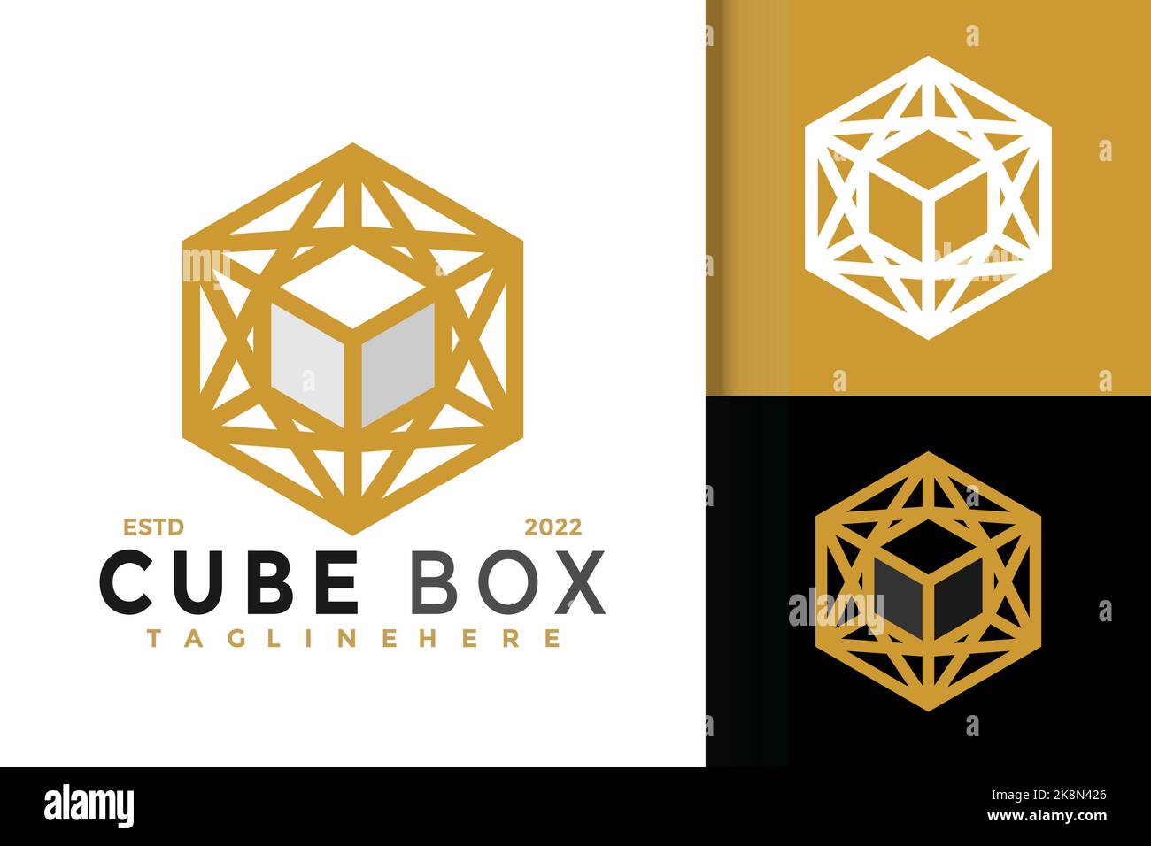 A Luxury Cube Box Star Logo Design template for Brand Identity Stock ...