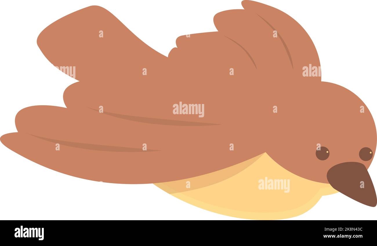 Fast bird fly icon cartoon vector. Tree bird. Cute character Stock ...