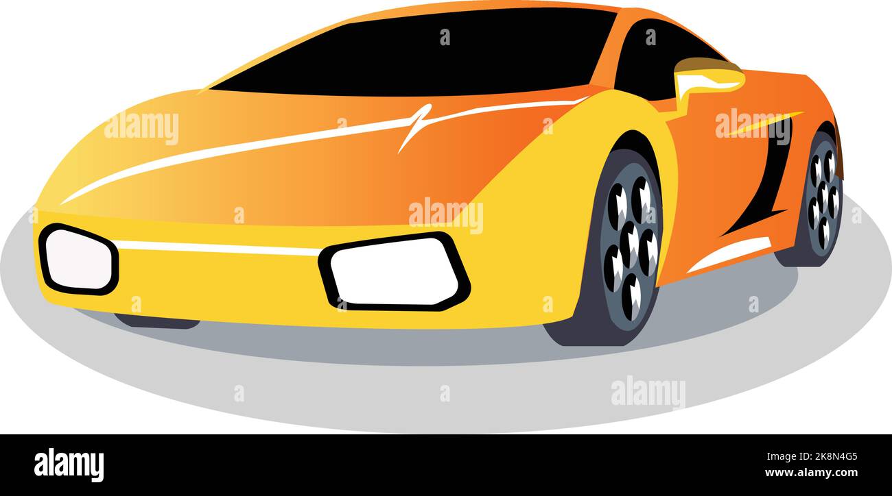 A gradient yellow and orange luxury car icon isolated on white ...