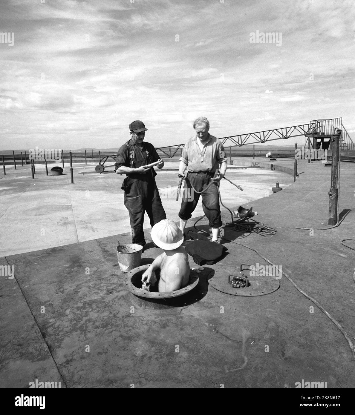 Tønsberg 196007 Norway's first oil refinery under construction at ...