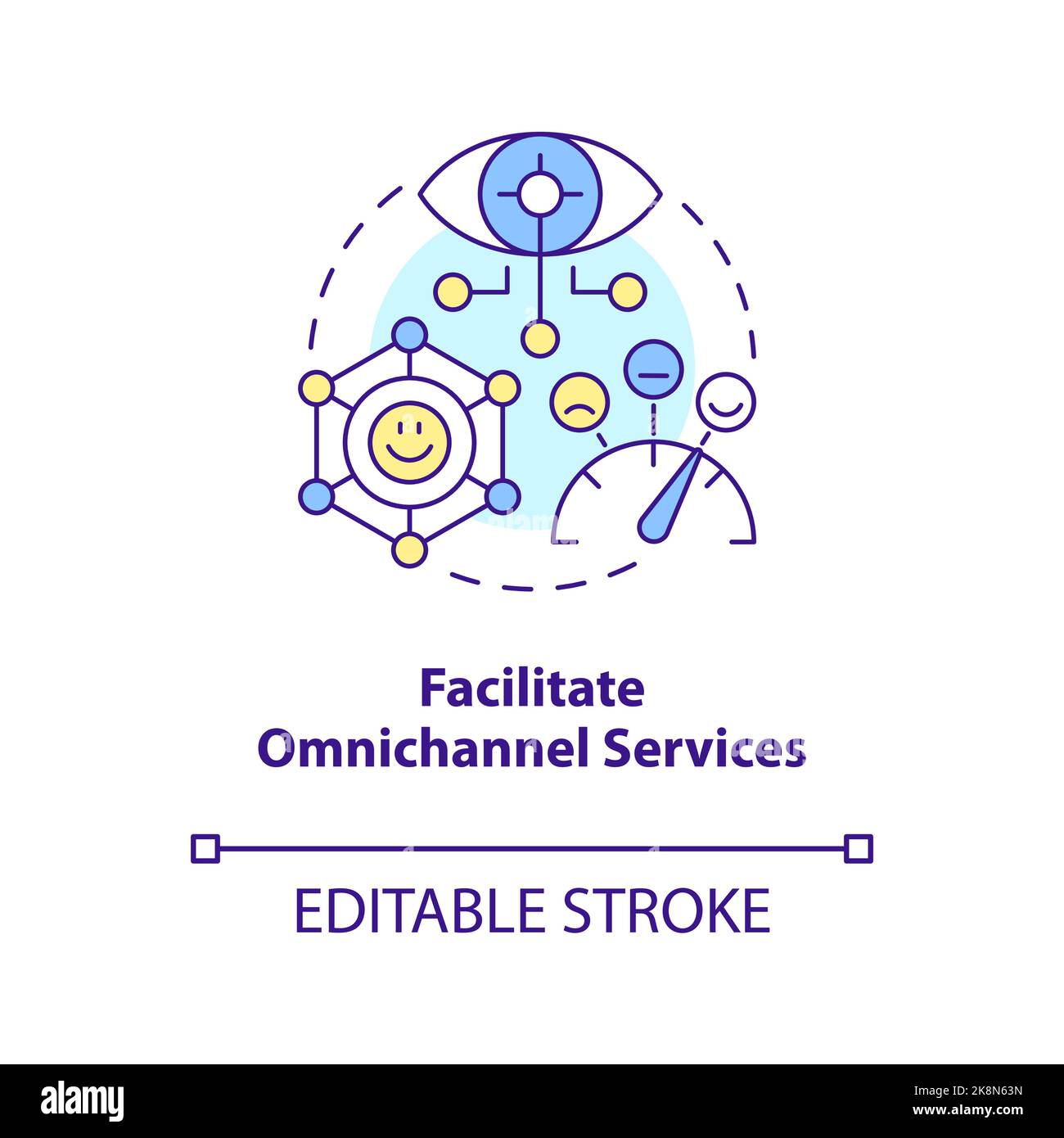 Facilitate omnichannel services concept icon Stock Vector Image & Art ...