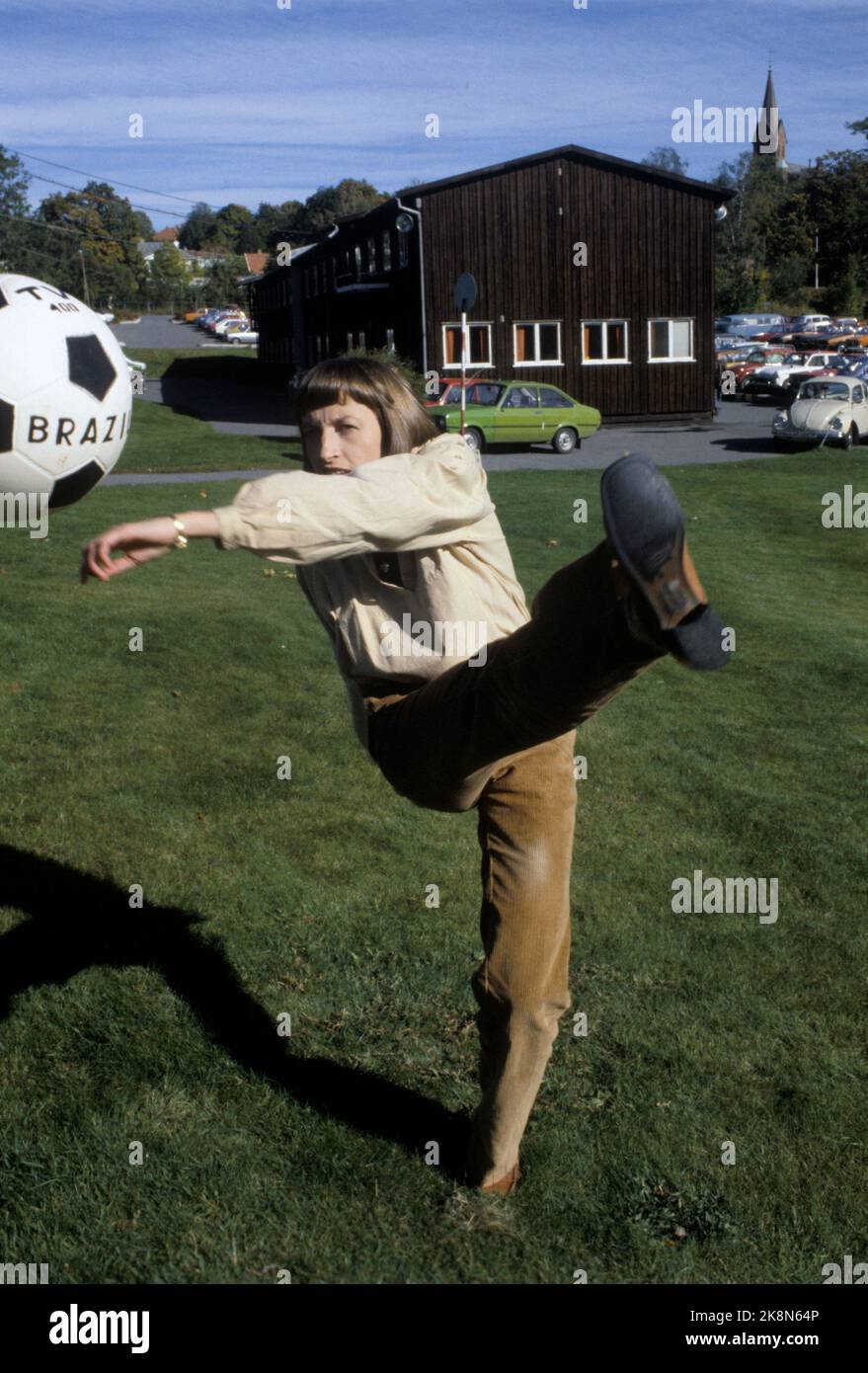 Oslo 19780901 Sports journalist Karen Marie Ellefsen in the Sports ...