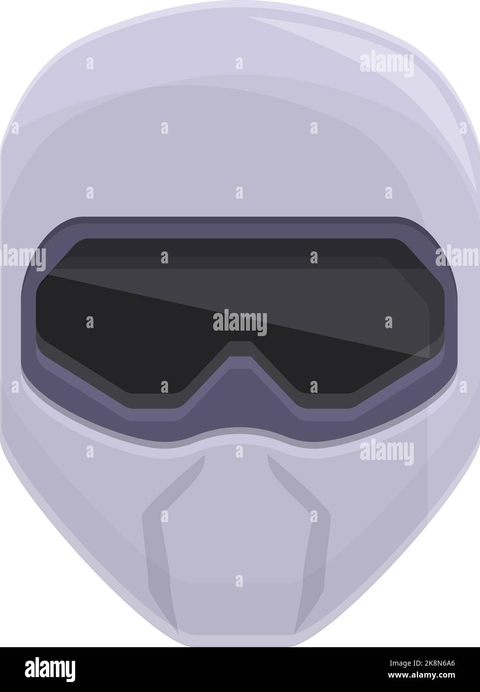 White biker helmet icon cartoon vector. Moto safety. Front part Stock ...