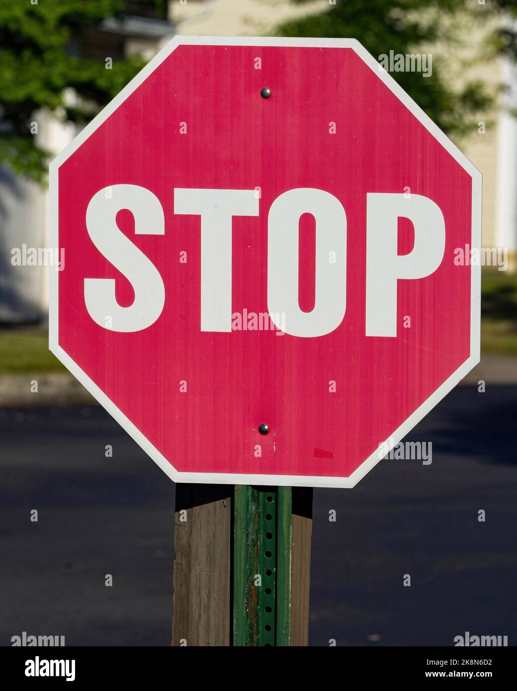 A vertical shot of the red stop sign Stock Photo - Alamy