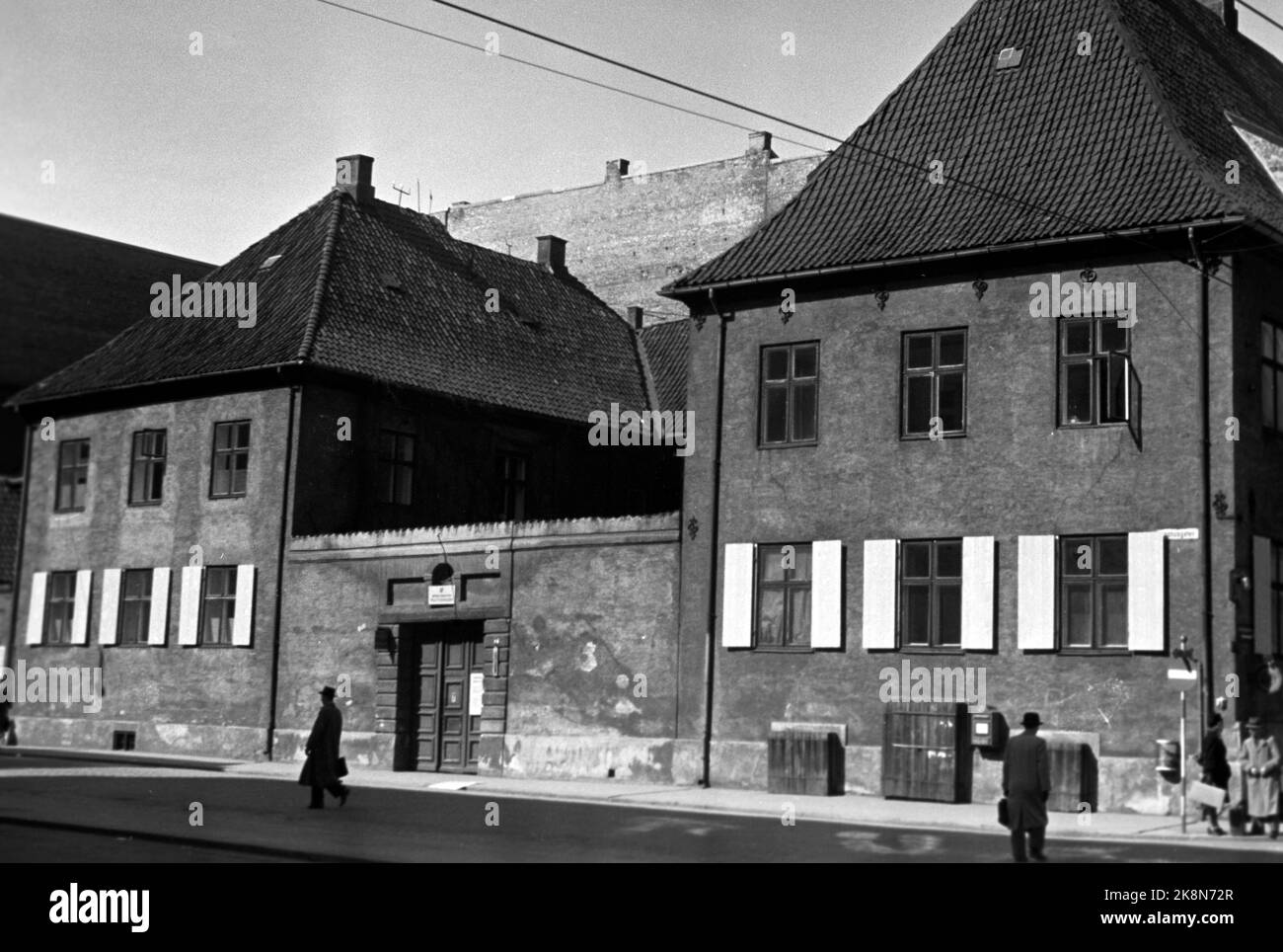 WW2 Oslo 19440508 City Hall Gat's police station. Photo: NTB *** Photo ...