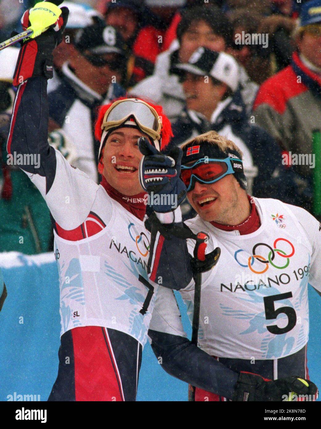Olympic Nagano 199802: Alpine, slalom, men. Ole Kr. Furuseth shows ...