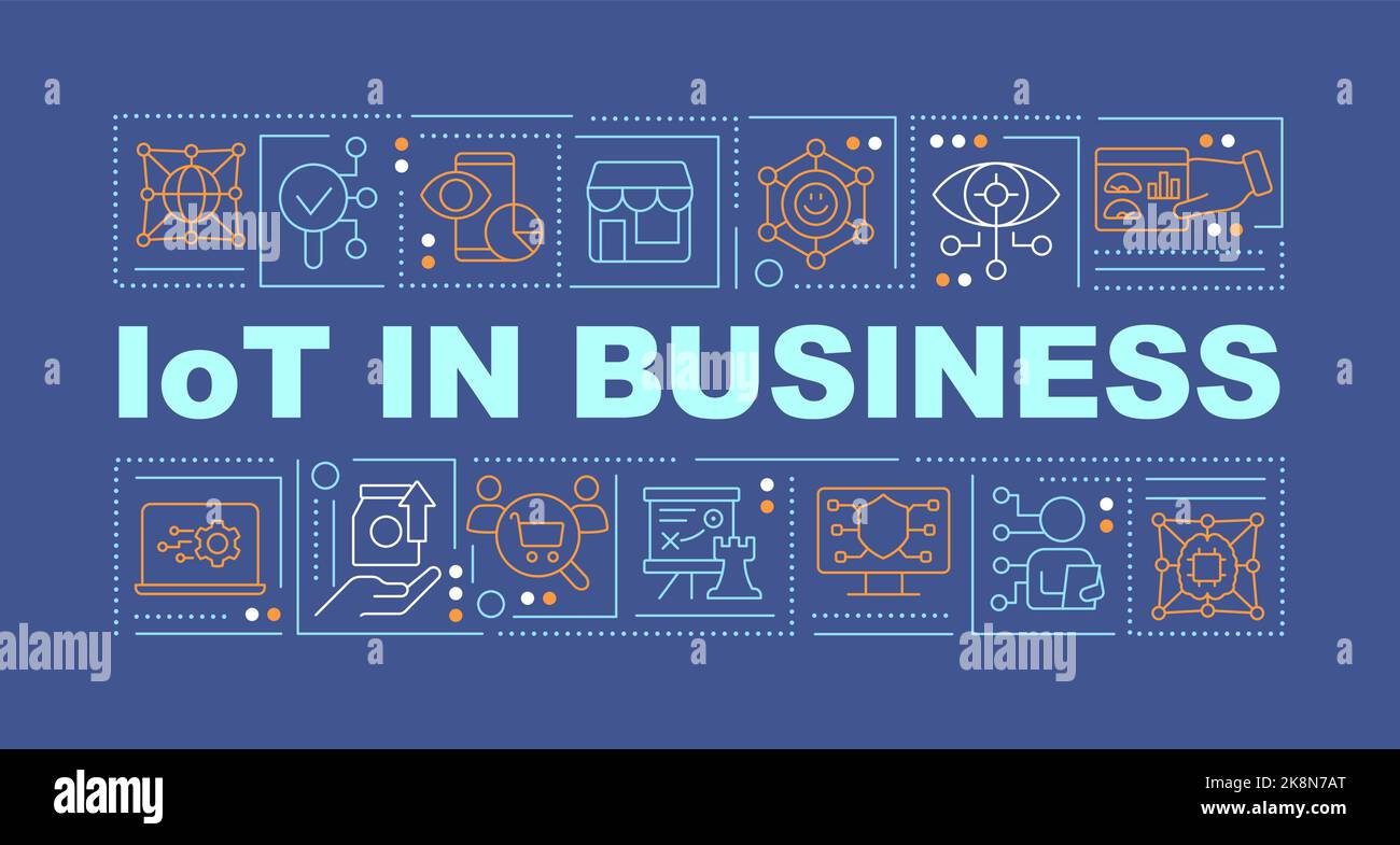 IoT in business word concepts dark blue banner Stock Vector Image & Art - Alamy