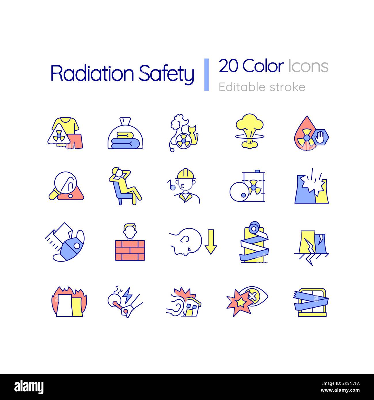 Radiation safety RGB color icons set Stock Vector Image & Art - Alamy