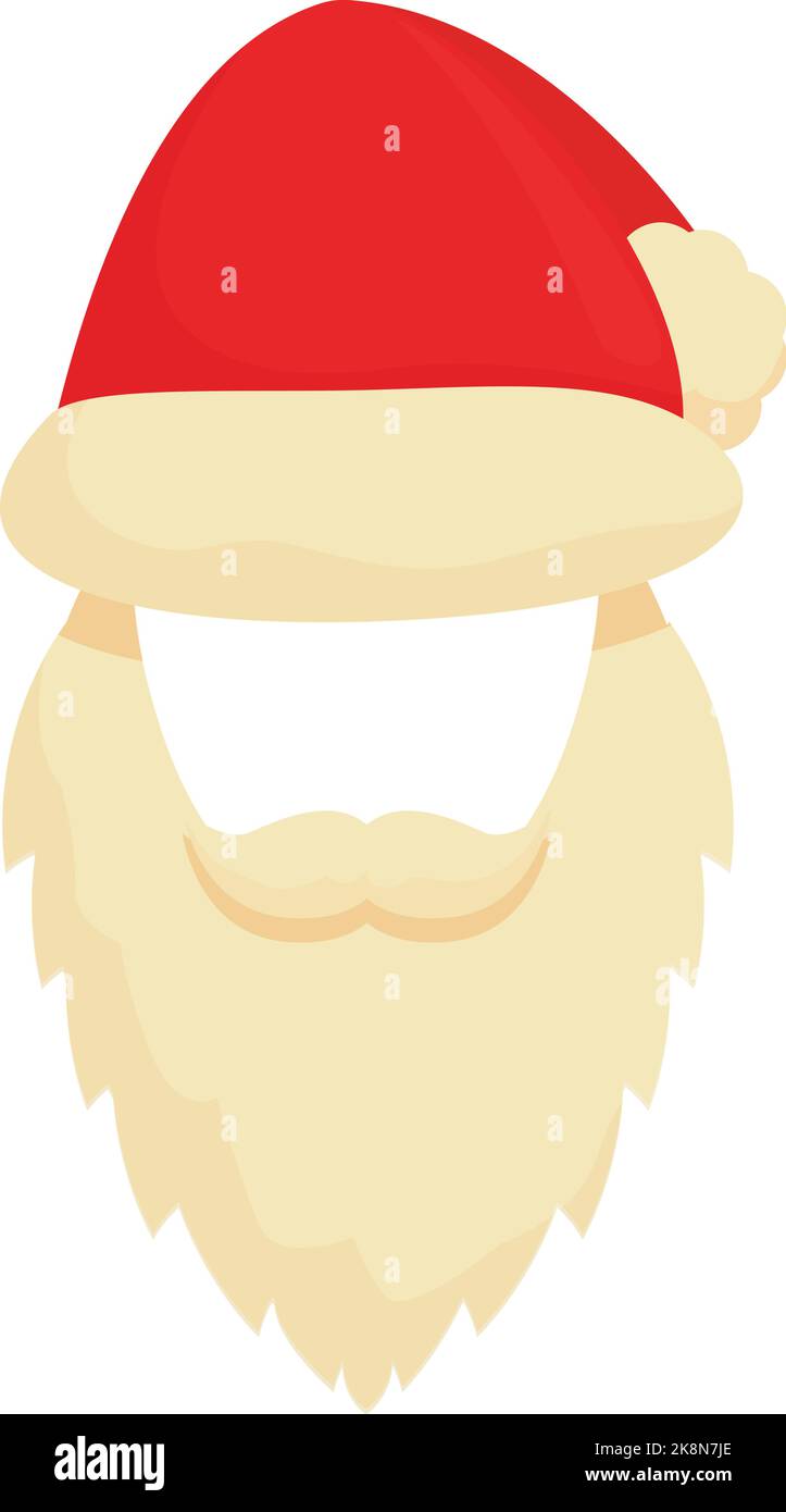 Santa beard mask icon cartoon vector. Elf holiday. Face head Stock ...