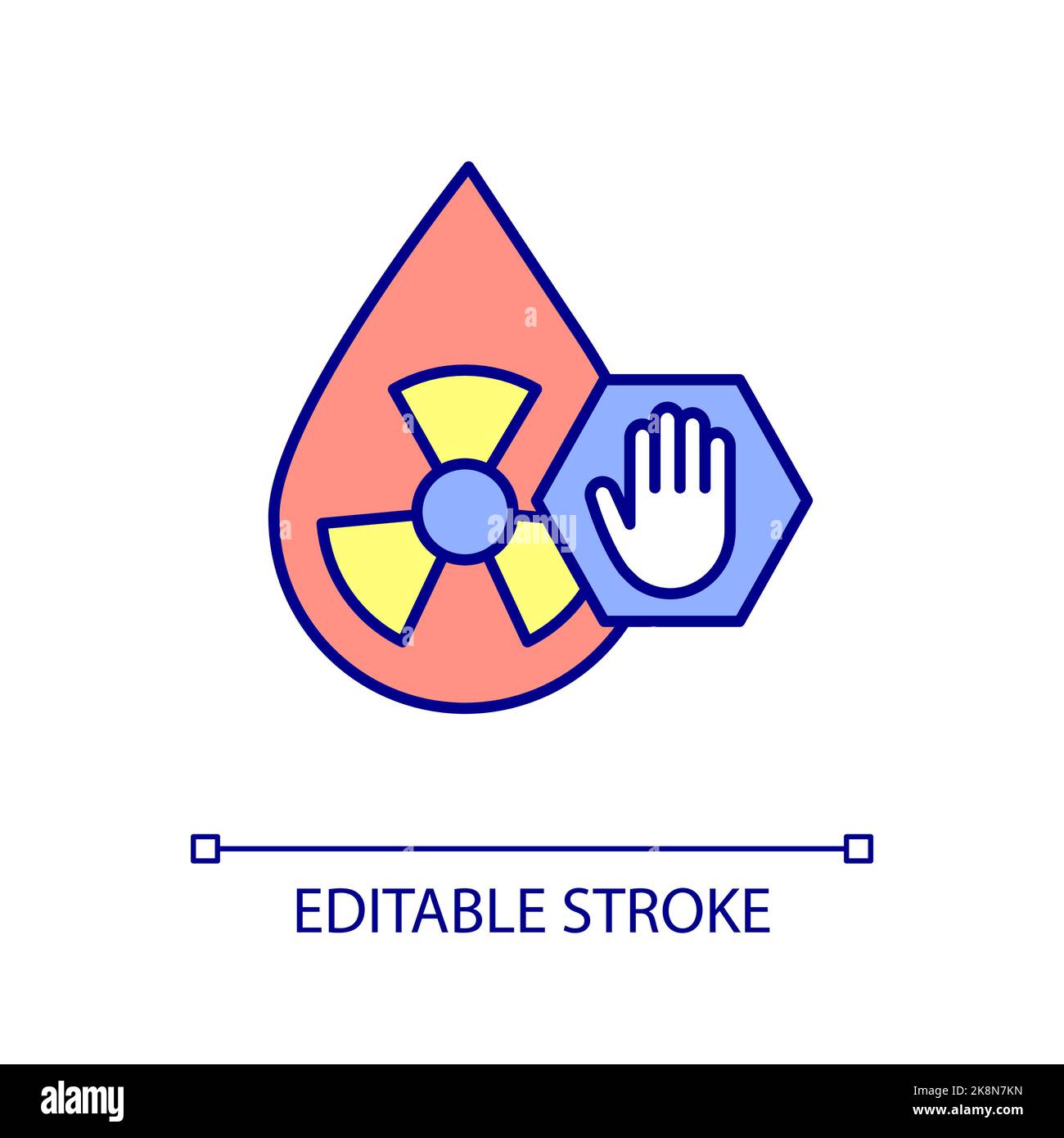 Radioactive contamination of water RGB color icon Stock Vector Image ...