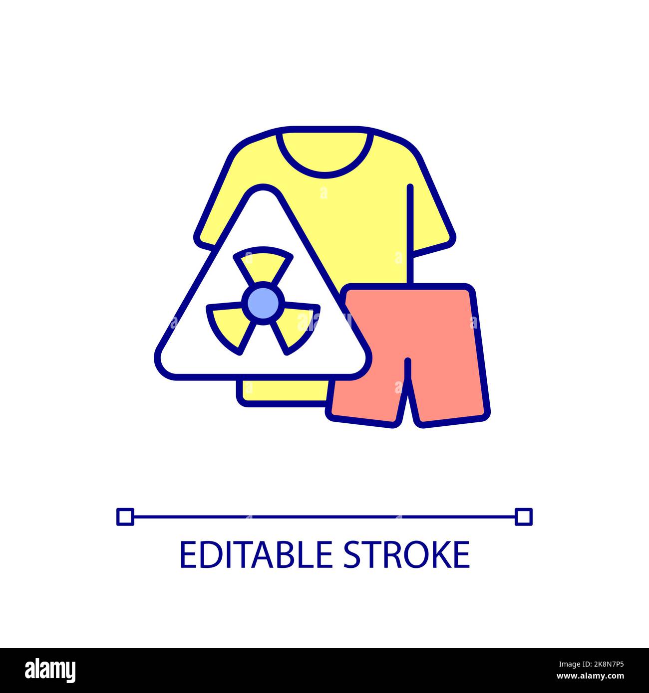 Take off dirty clothing with radioactive dust RGB color icon Stock ...