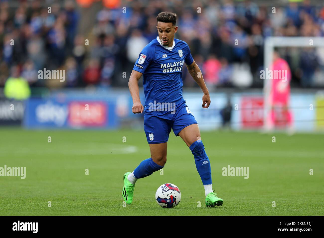Swansea, UK. 23rd Oct, 2022. Callum Robinson of Cardiff city in action ...