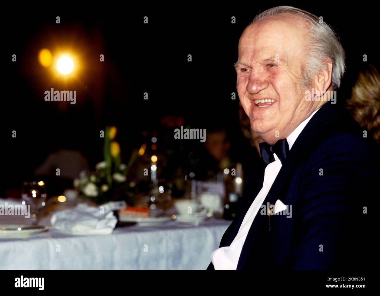 Oslo 19850210. Preacher Aage Samuelsen celebrates its 70th birthday at ...