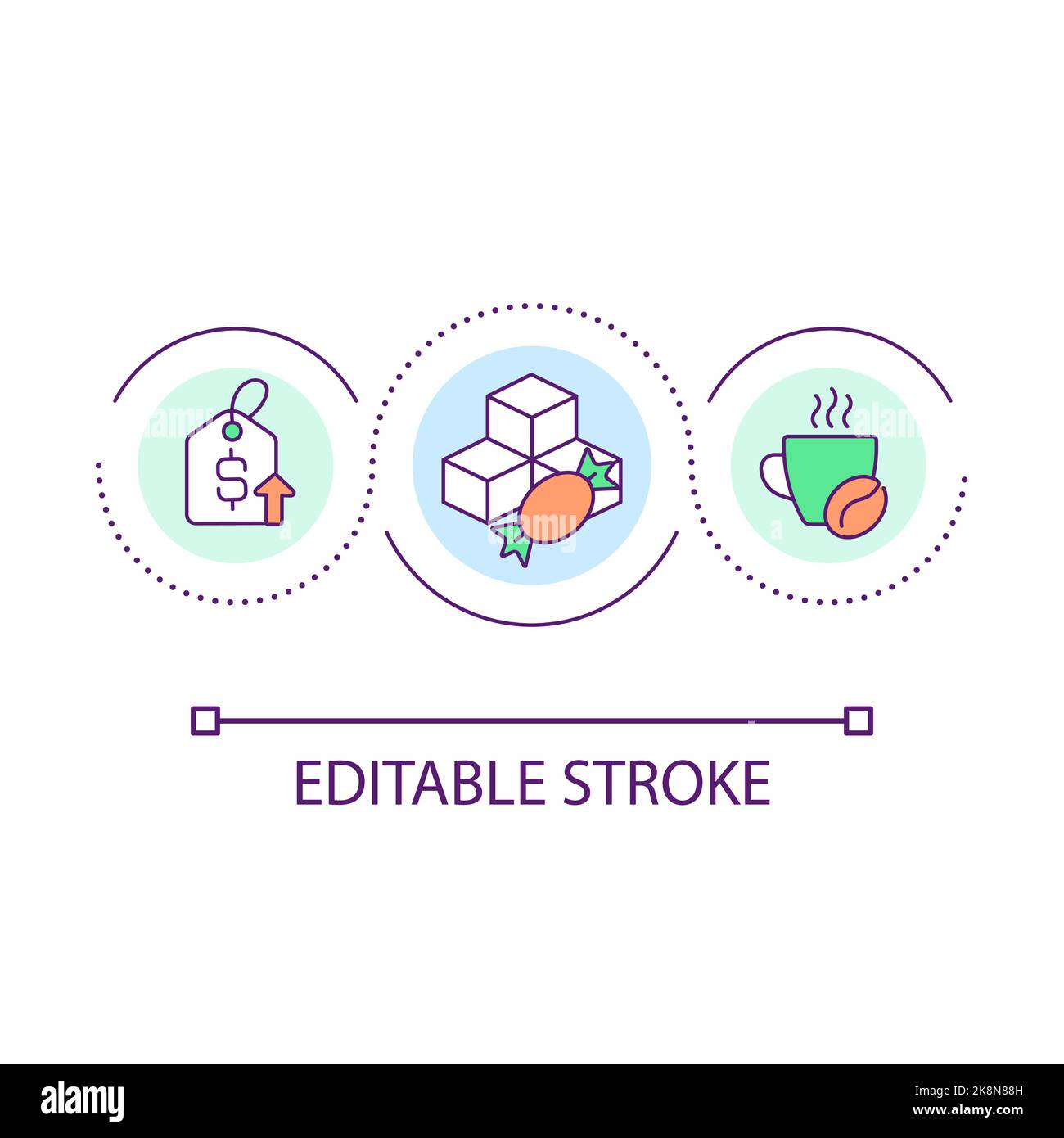 Food inflation loop concept icon Stock Vector Image & Art - Alamy