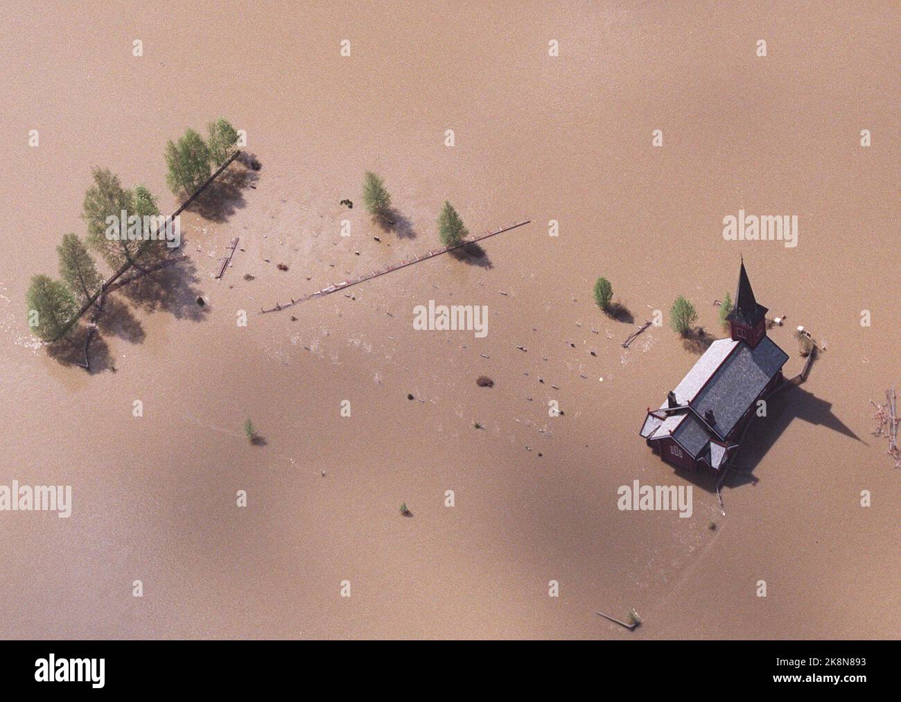 Flood disaster in eastern norway due to snowmelt and rain hi-res stock ...