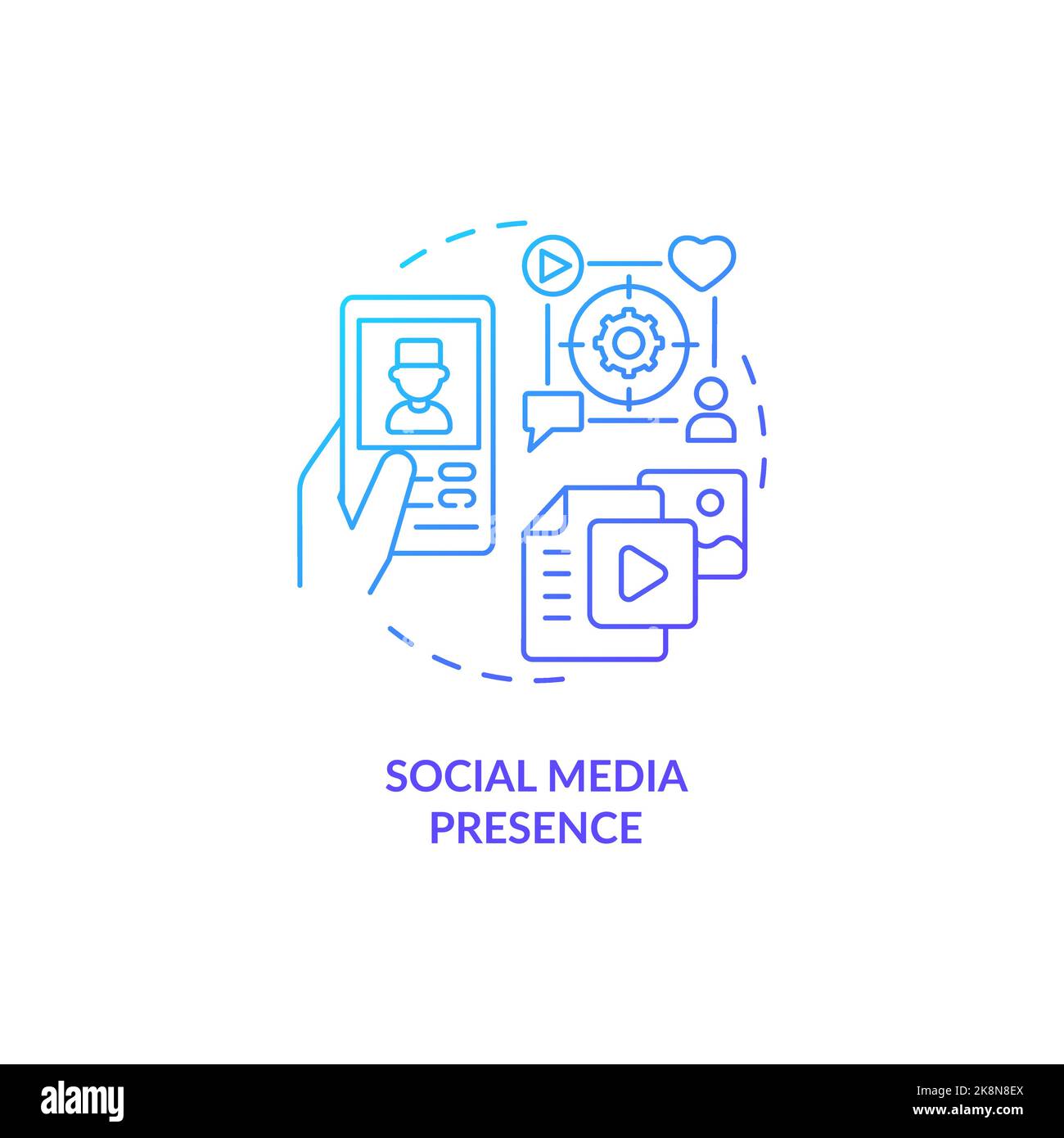 Social media platform blue gradient concept icon Stock Vector Image ...