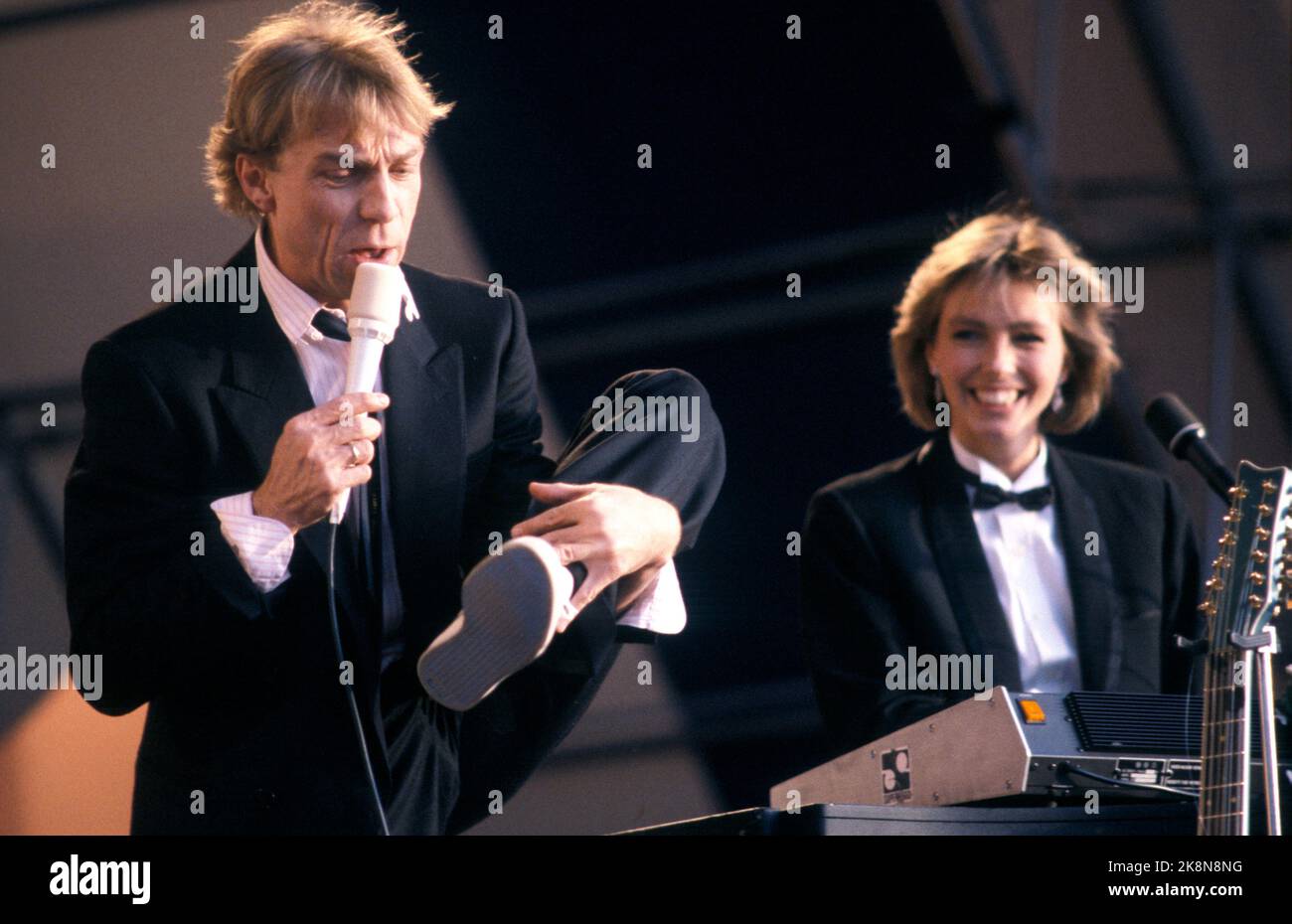 Jahn teigen and anita skorgan together on stage hi-res stock ...