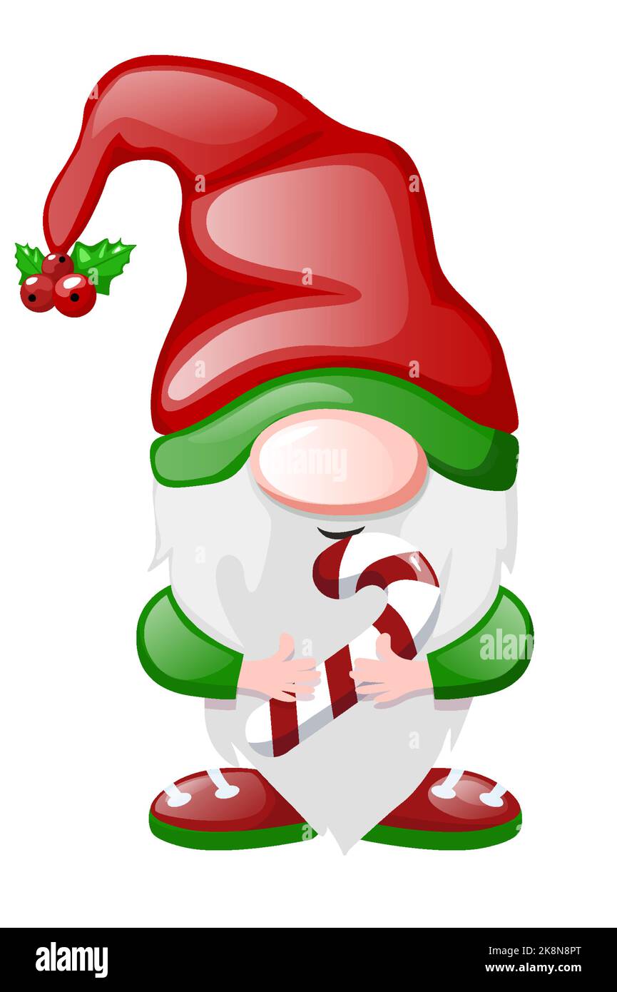 Christmas card cute gnome Stock Vector Images - Alamy
