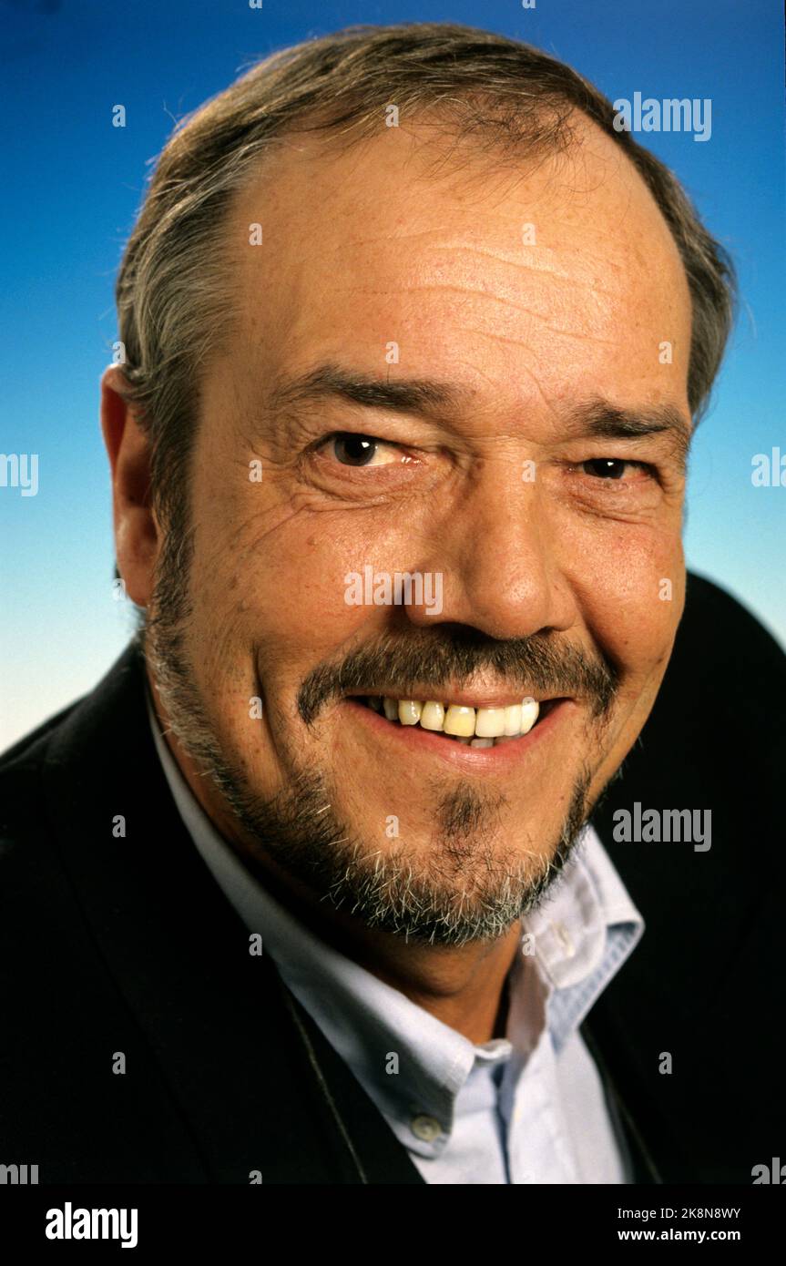 Oslo 19901314. Totto Osvold, editorial secretary in NRK, smiling ...