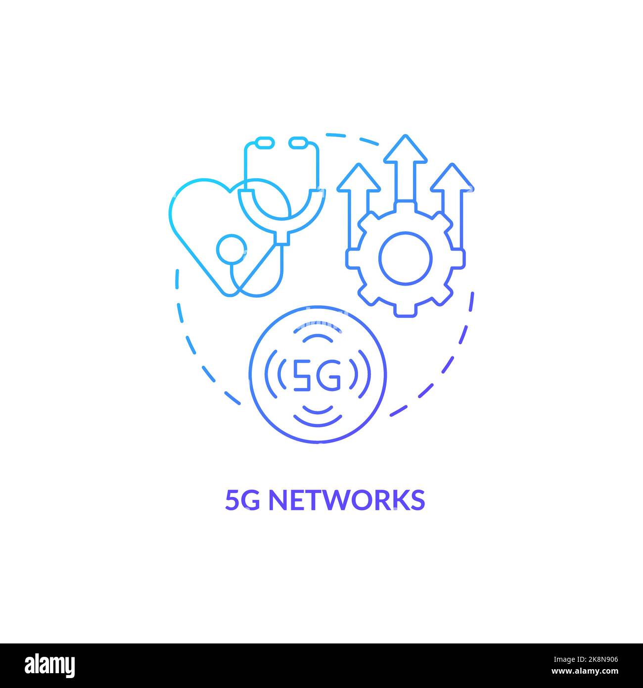 Fifth generation connection in medicine blue gradient concept icon Stock Vector Image & Art - Alamy