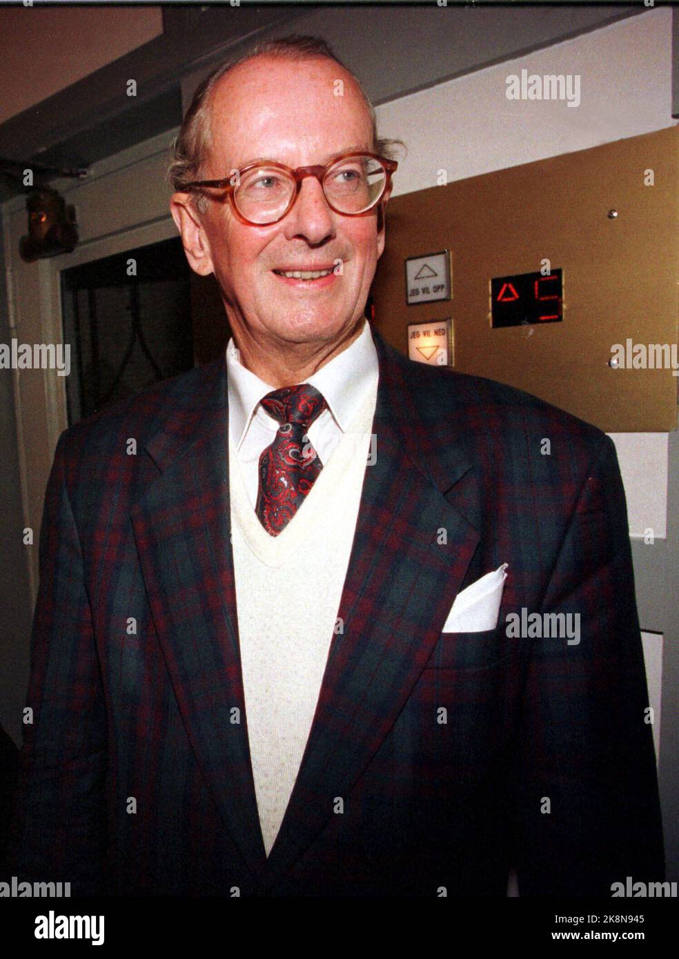 Oslo 19970915. Former prime minister and leader of the Right, Jan P ...