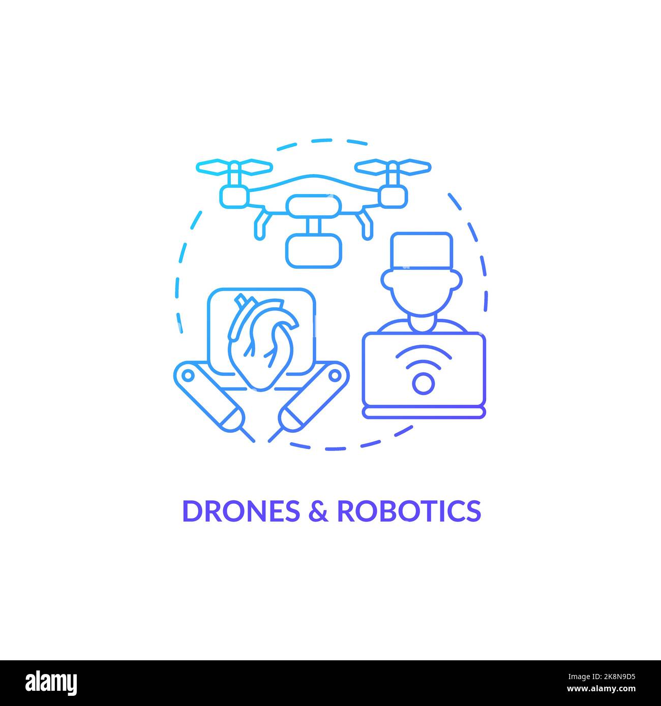 Healthcare digitalization blue gradient concept icon Stock Vector Image ...