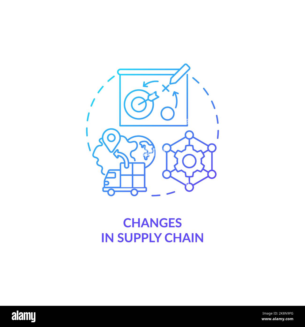 Supply chain optimization blue gradient concept icon Stock Vector Image ...