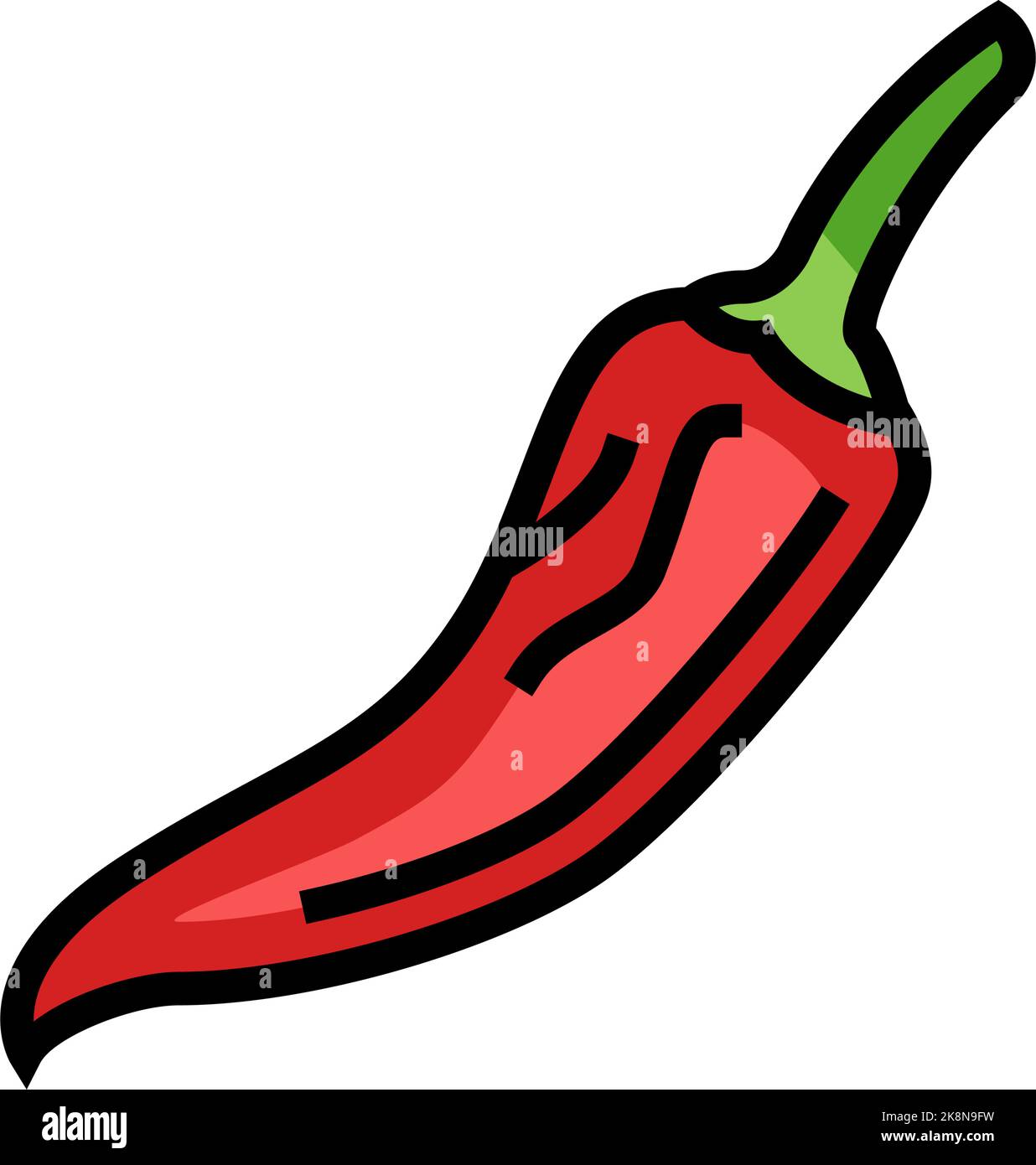 red chili pepper color icon vector illustration Stock Vector Image ...
