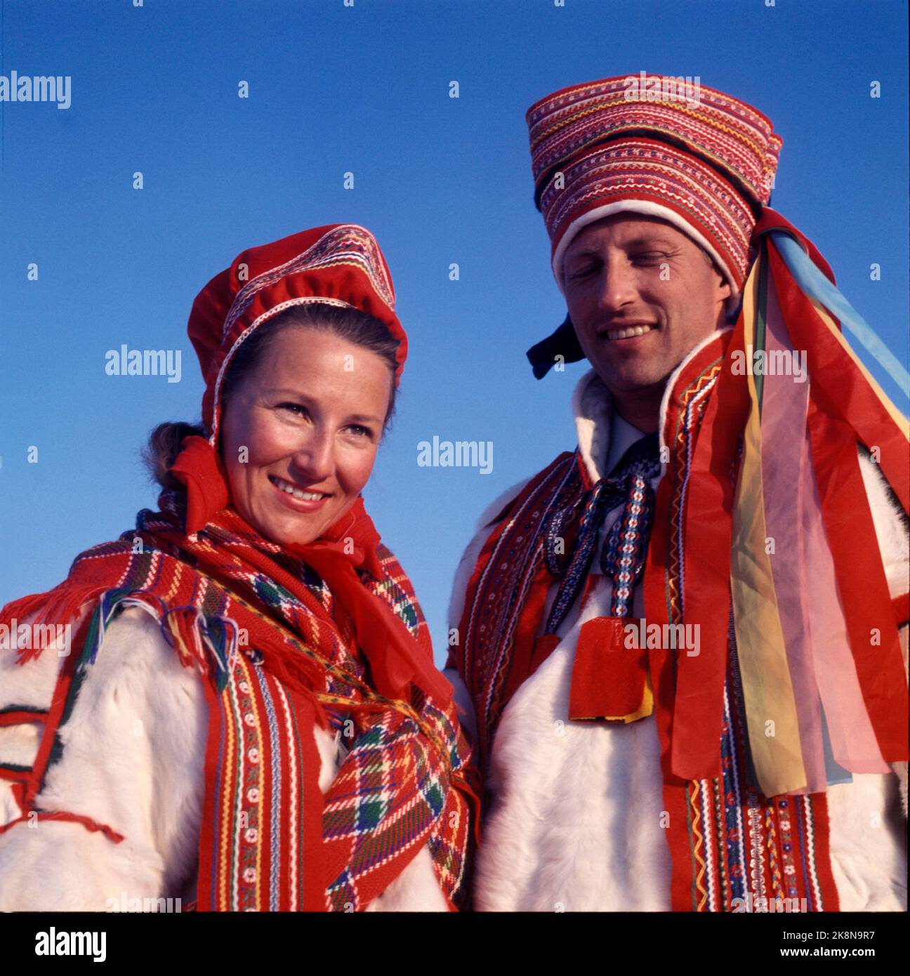 Karasjok April 1969 The Crown Prince couple visits Finnmark. Here Crown ...