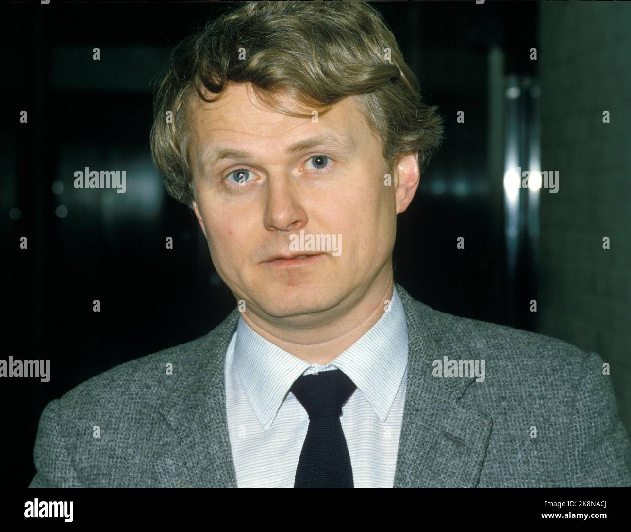 Oslo 19850305. Tom Berntzen, program secretary in NRK, portrait. Photo ...