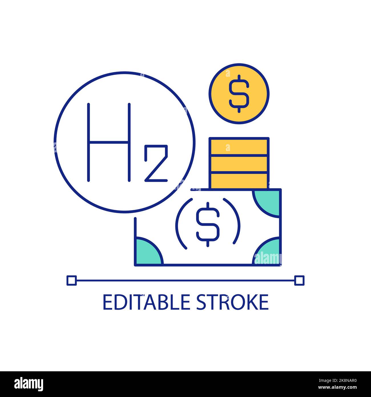 Hydrogen production efficiency RGB color icon Stock Vector Image & Art ...