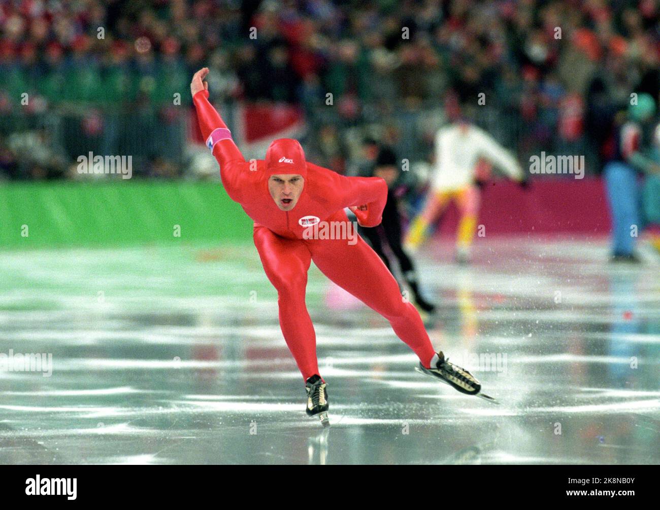 Hamar 19940216 Winter Olympics at Lillehammer. Skating, fast run, 1500 meters in the Hamar ...