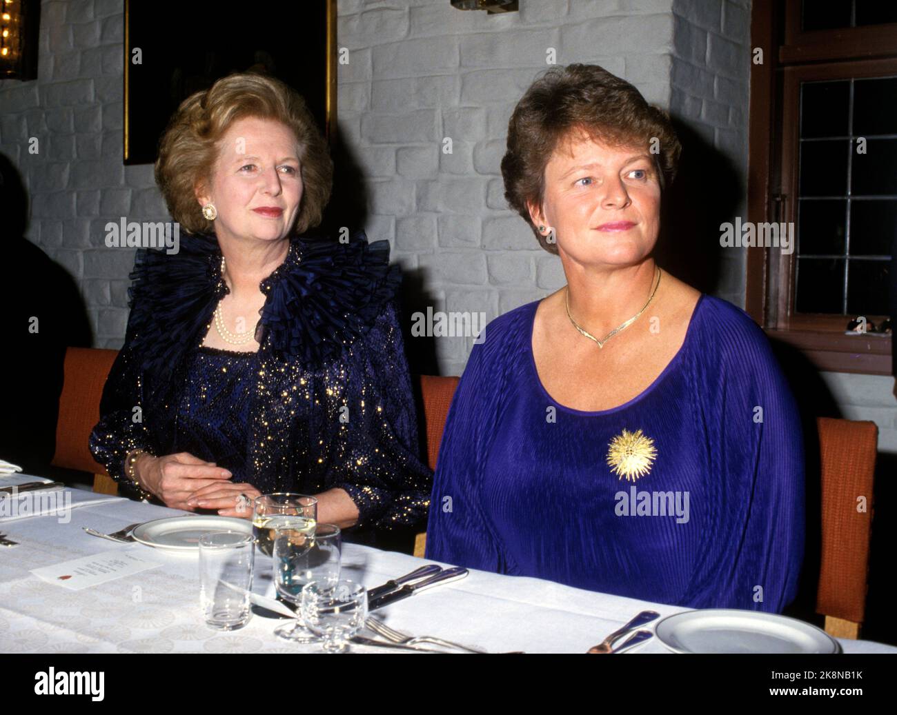 Oslo 19860911. The Bristian Prime Minister Margaret Thatcher on an ...