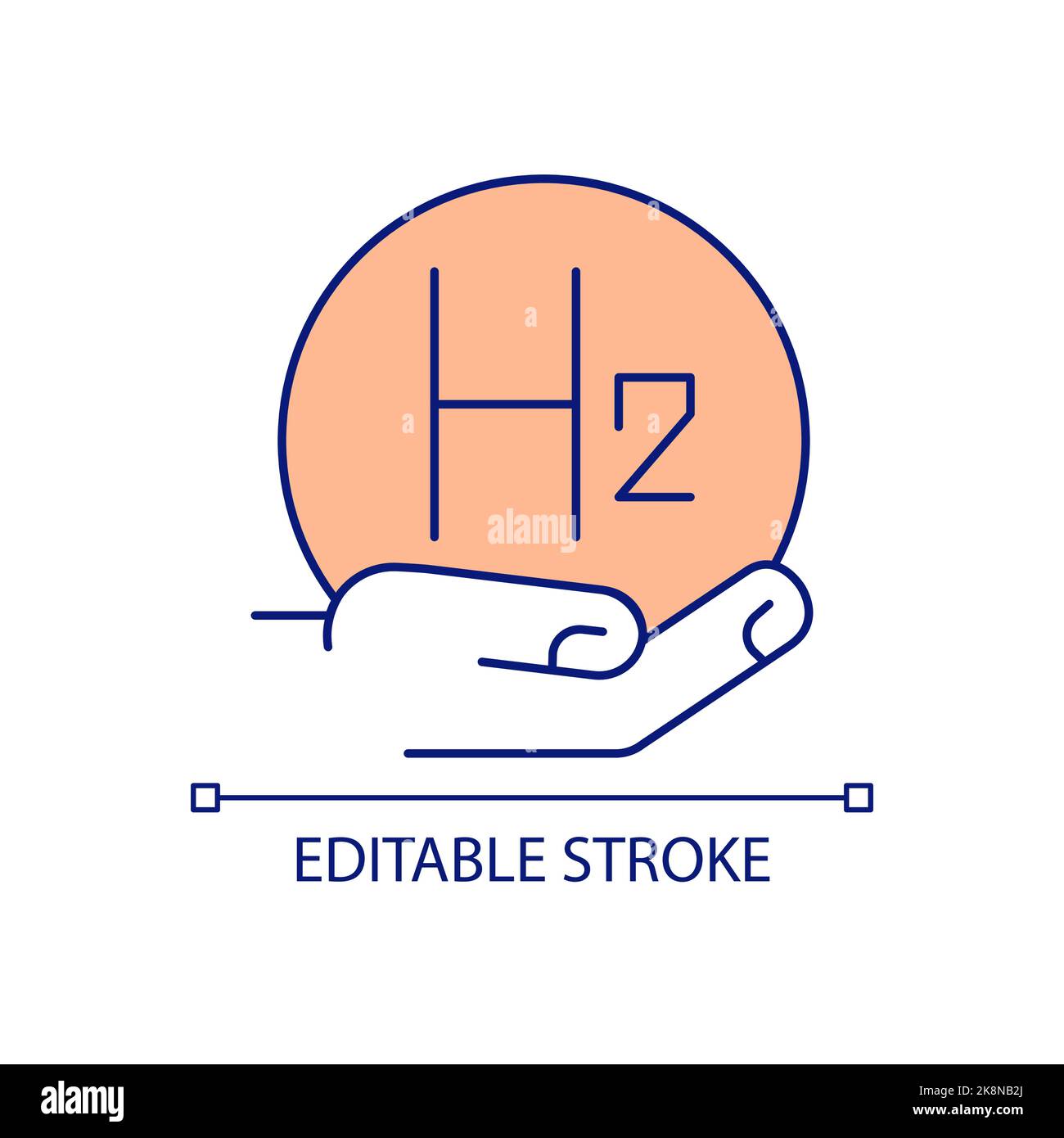 Hydrogen sign in hand RGB color icon Stock Vector Image & Art - Alamy